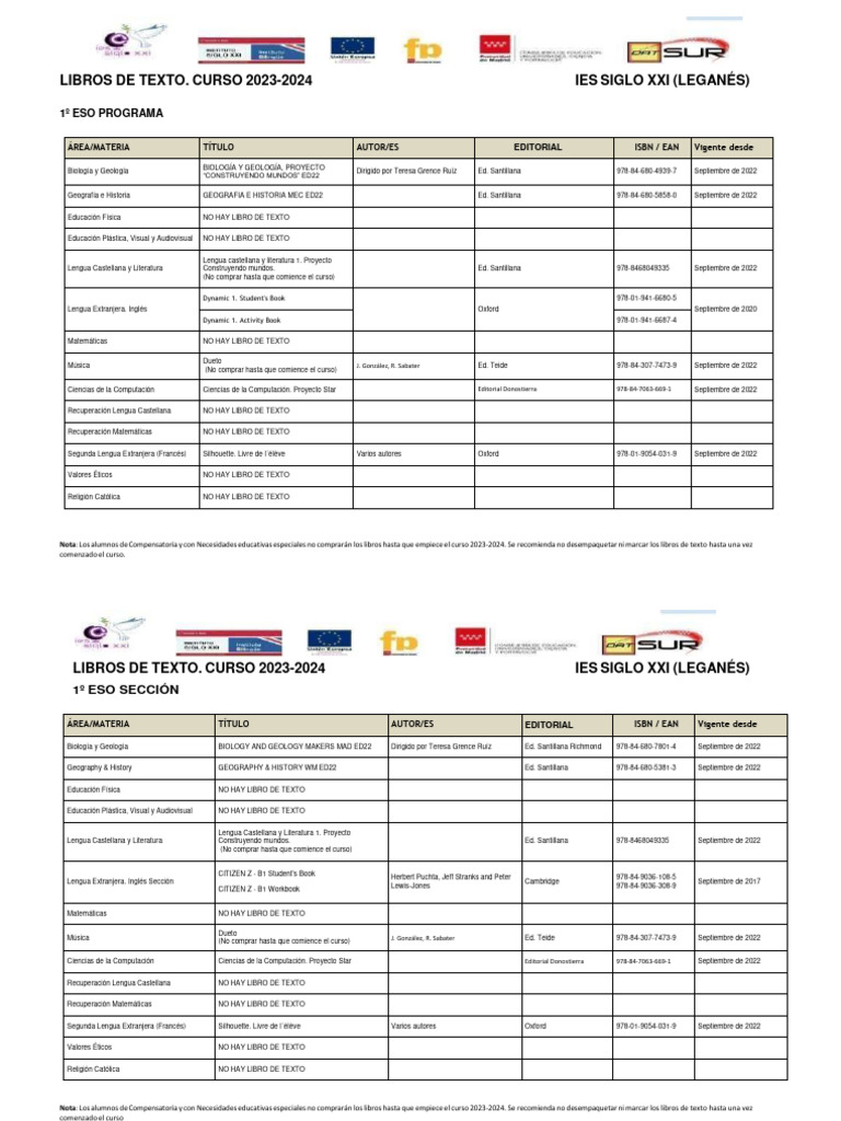 LIBROS 2023 2024sigllo | PDF