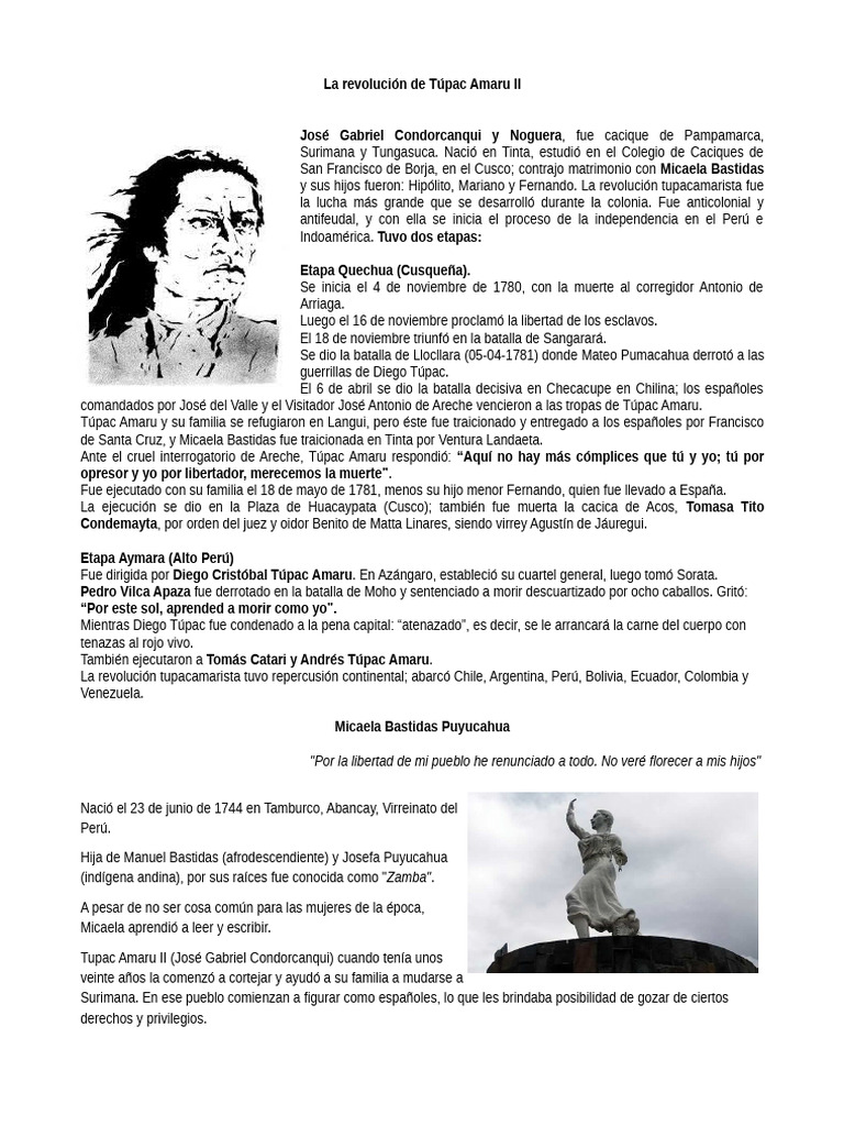 REVOLUCIÓN DE TUPAC AMARU II_ | PDF | Imperio español | Perú