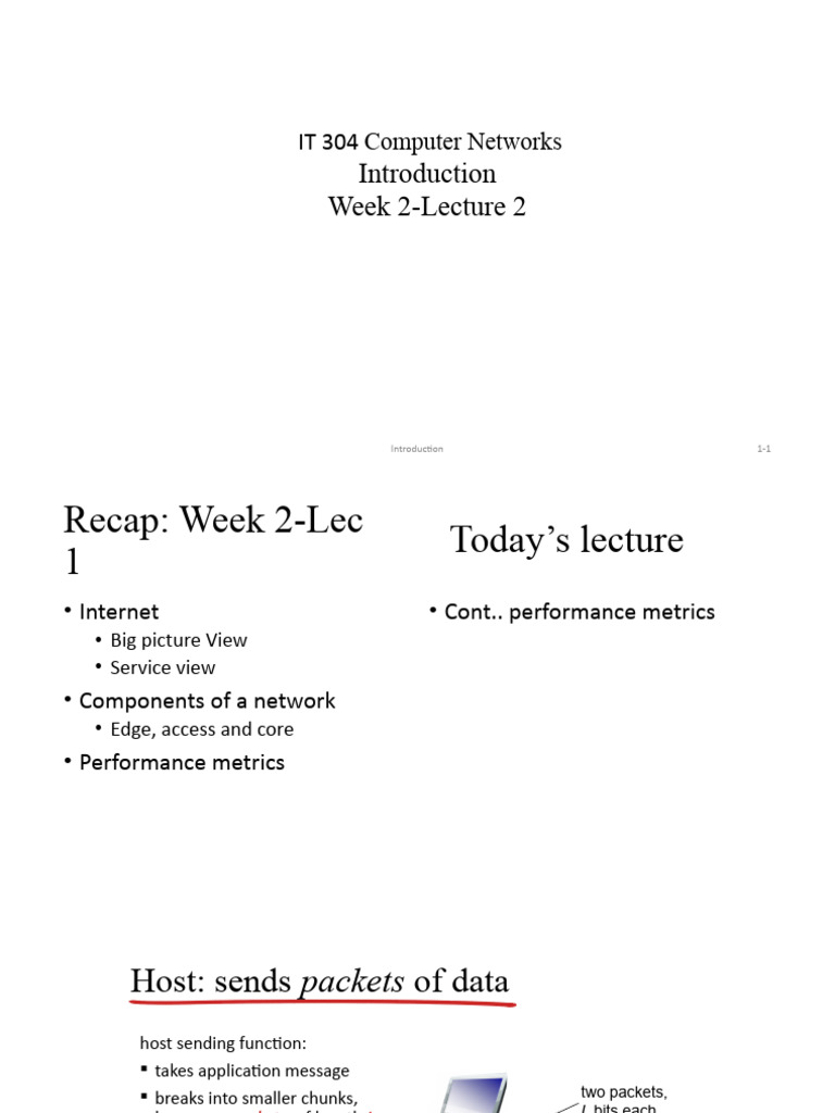 Week 2 - Lec 2 | PDF | Packet Switching | Router (Computing)