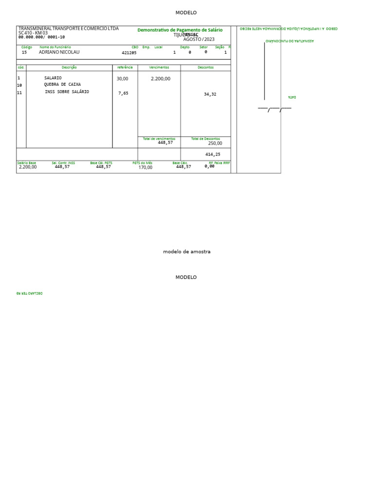 Modelo Holerite | PDF
