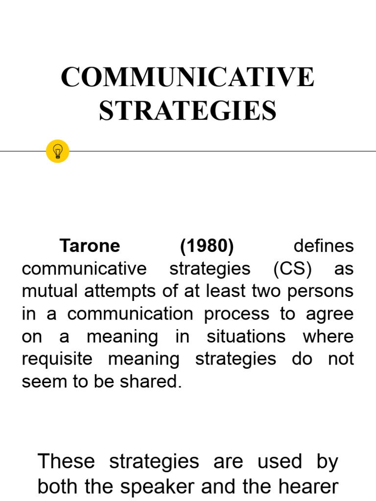 Communicative Strategies Explained | PDF