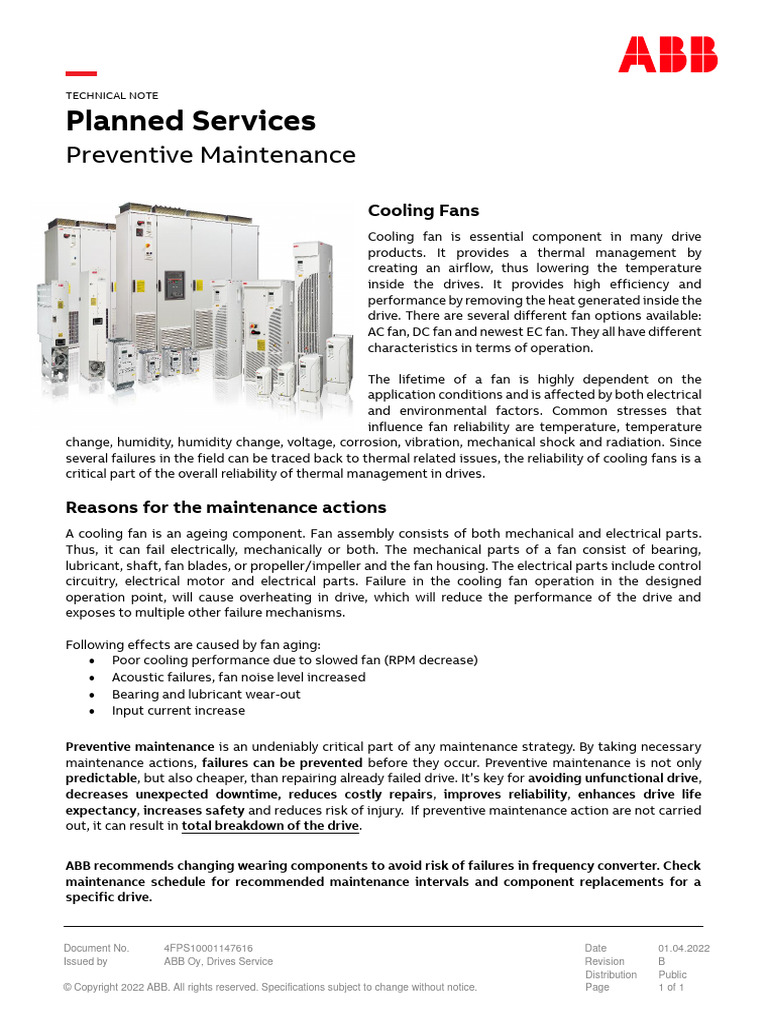 Technical Note Fans 1 Page 010422 | PDF | Reliability Engineering ...