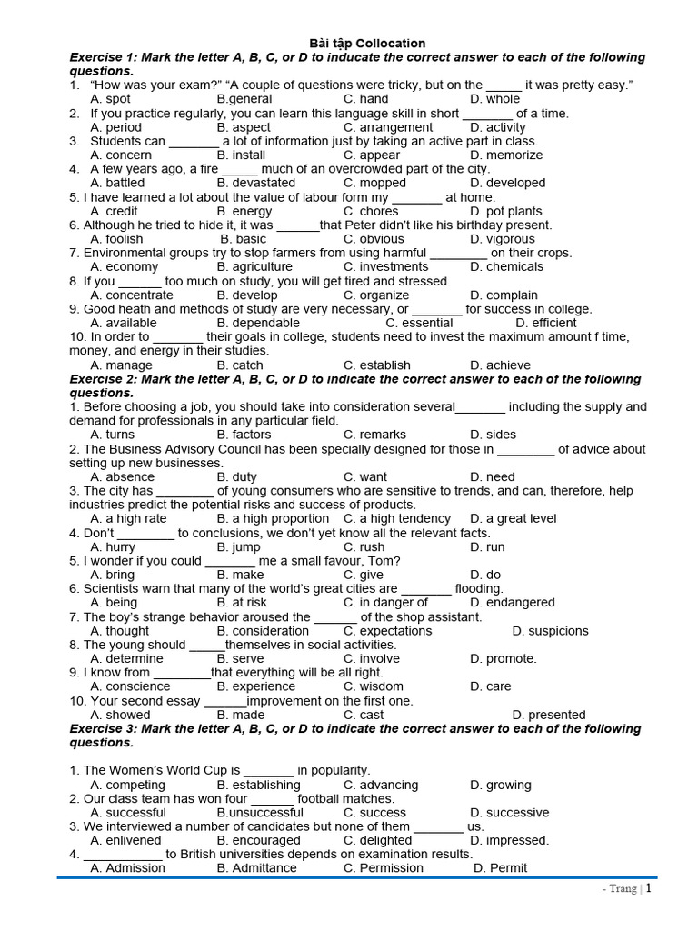 Collocation 1 | PDF | Communication | Nonverbal Communication
