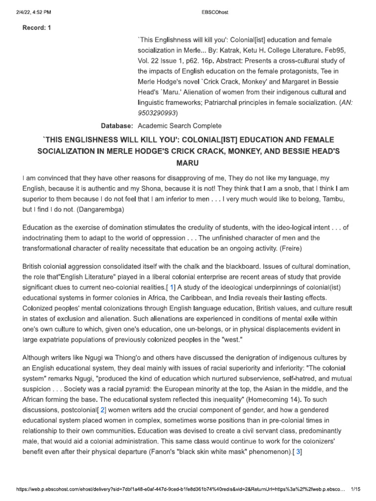 This Englishness Will Kill You | PDF