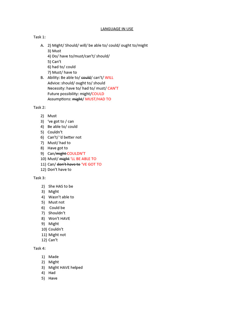 Ranzini, Mercedes Belén - Group A - Language in Use - Unit 4 - Self-Study Material - Module 4 | PDF