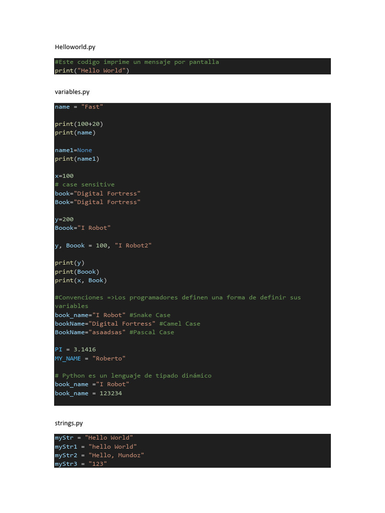 Codigo en Python | PDF | Desarrollo de software | Notación