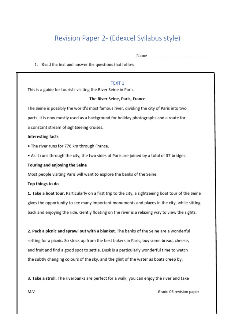 Revision Paper 2.edexcel Style | PDF