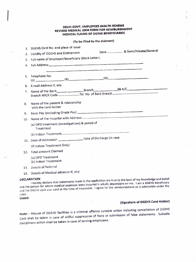 Medical Claim Form | PDF