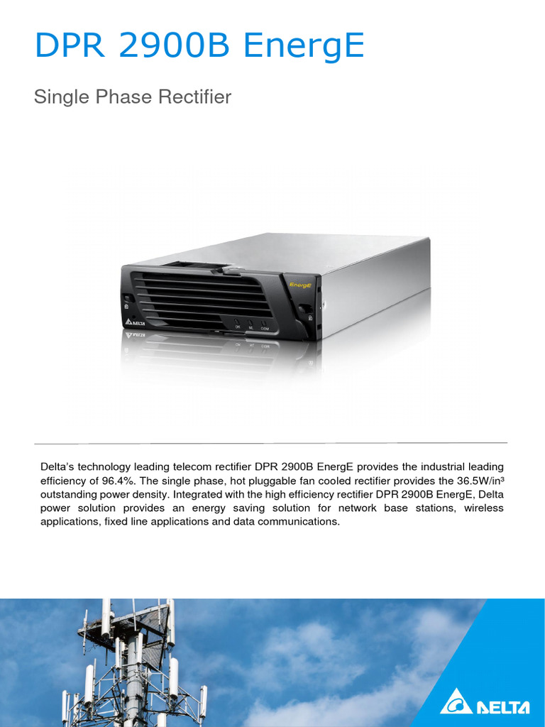 Telecom Rectifier for Network Efficiency | PDF | Rectifier | Electric Power