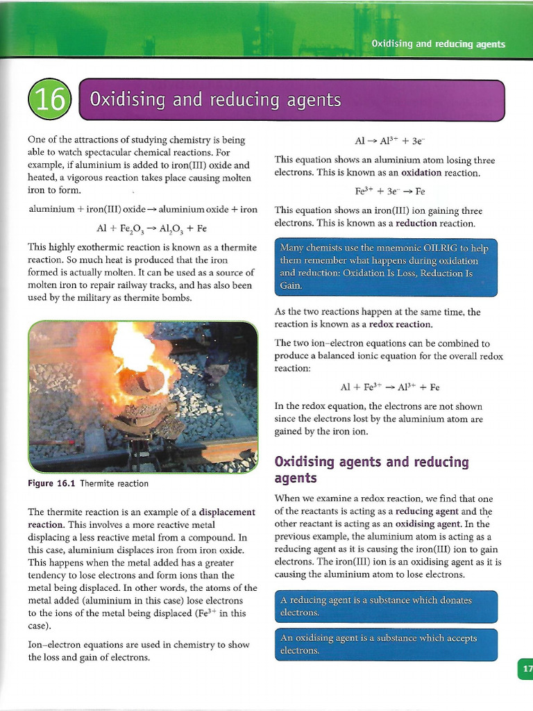 16 - Oxidising and Reducing Agents | PDF