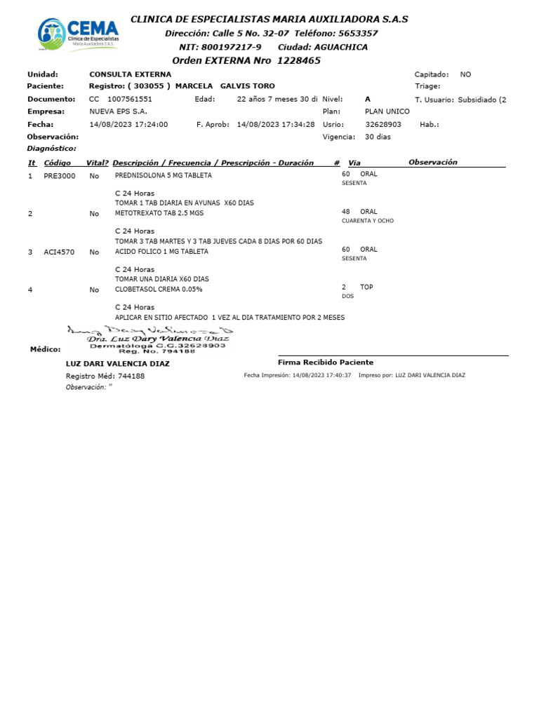 Formula Medica Cema | PDF