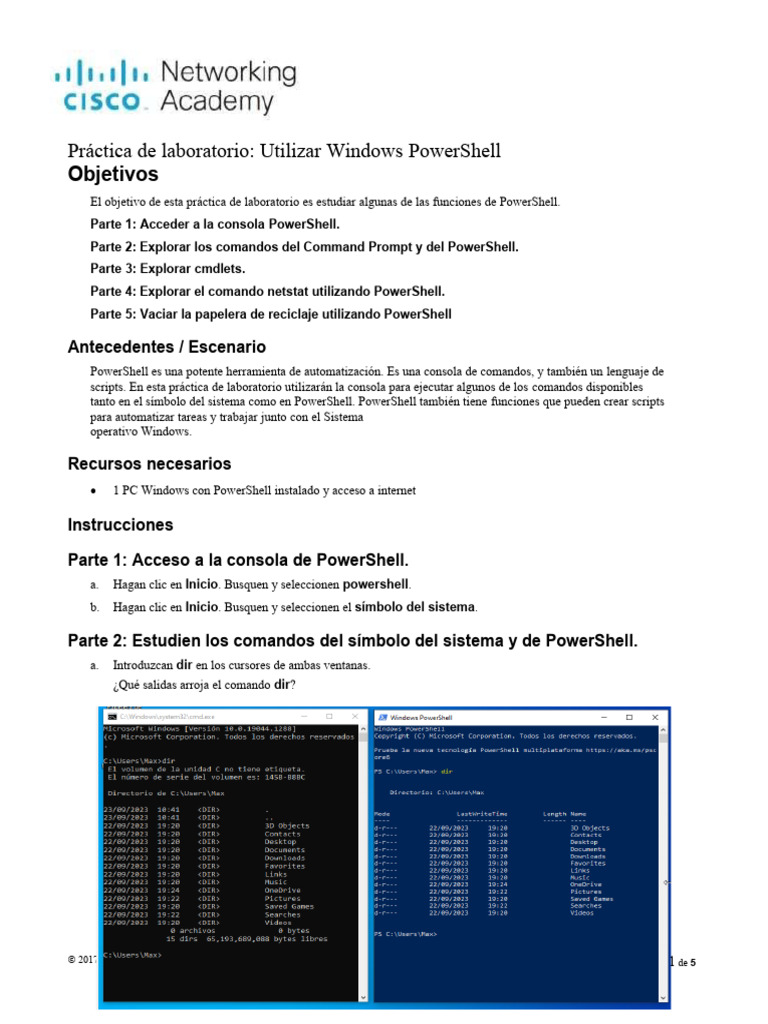Lab 05 Utilizar Windows PowerShell | PDF