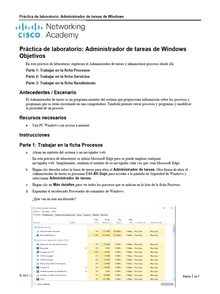 Lab 06 Administrar Las Tareas de Windows | PDF | Negocios | Tecnología