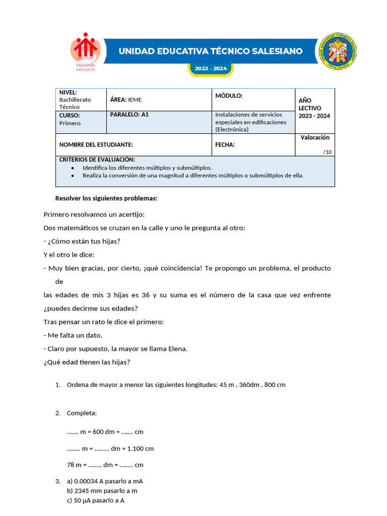 AC1 - Multiplos y Sub | PDF