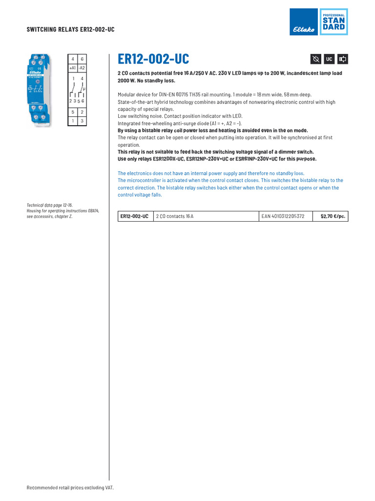 Datasheet - ER12 002 UC | PDF