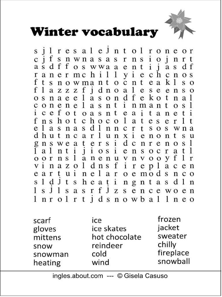 Sopa de Letras Invierno | PDF