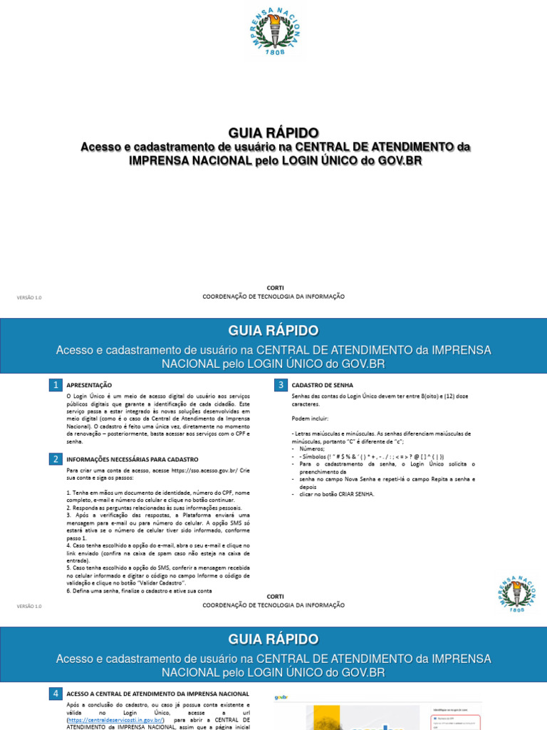 Guia Rapido - Login Unico | PDF | Autenticação | Senha Guia Rapido - Login Unico | PDF | Autenticação | Senha
