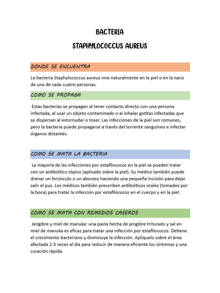 Bacteria Staphylococcus Aureus | PDF