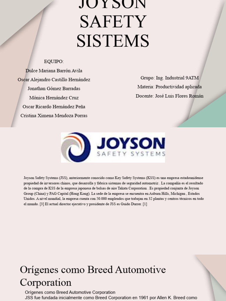 Joyson Safety Systems: Historia y Visión | PDF | Economias