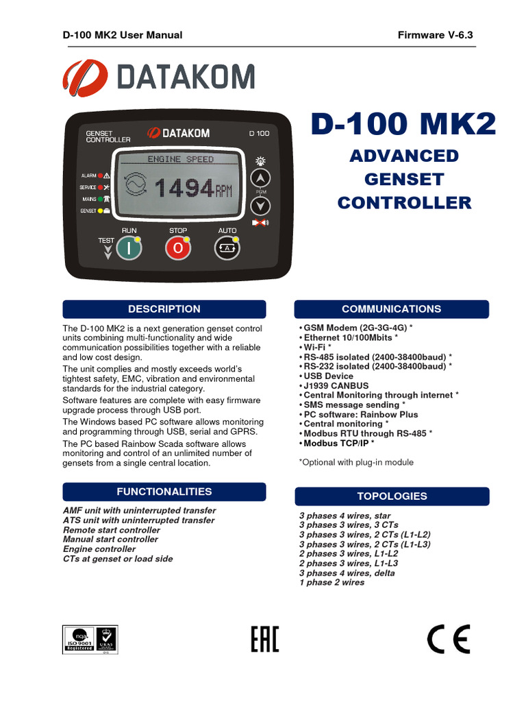 Datakom-D100 Mk2 User | PDF