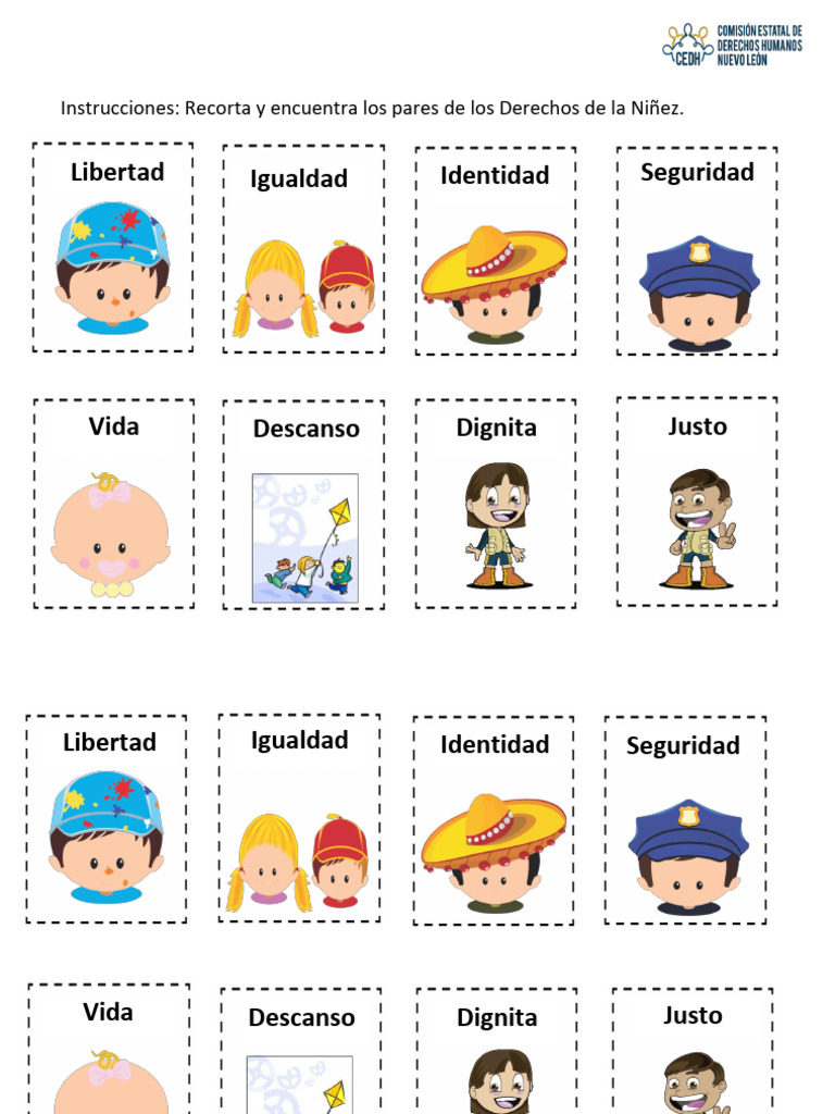 Memorama de Los Derechos de La Ninez | PDF