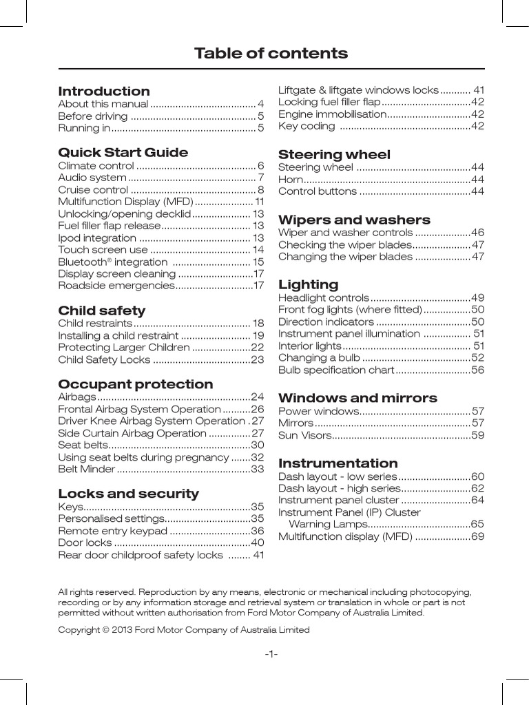 Territory SZ Mkii Owners Manual | PDF | Technology & Engineering