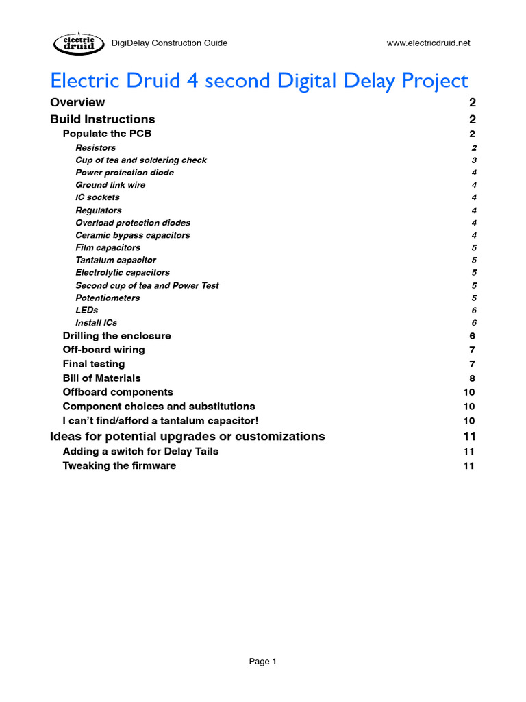DIY Digital Delay Pedal Guide | PDF | Printed Circuit Board ...