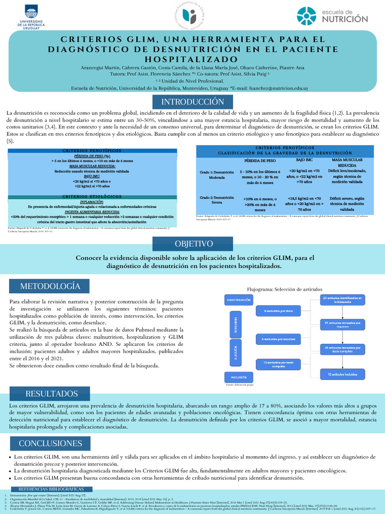 Criterio Glim Escuela de Nutricion | PDF | Pérdida de peso | Medicina ...