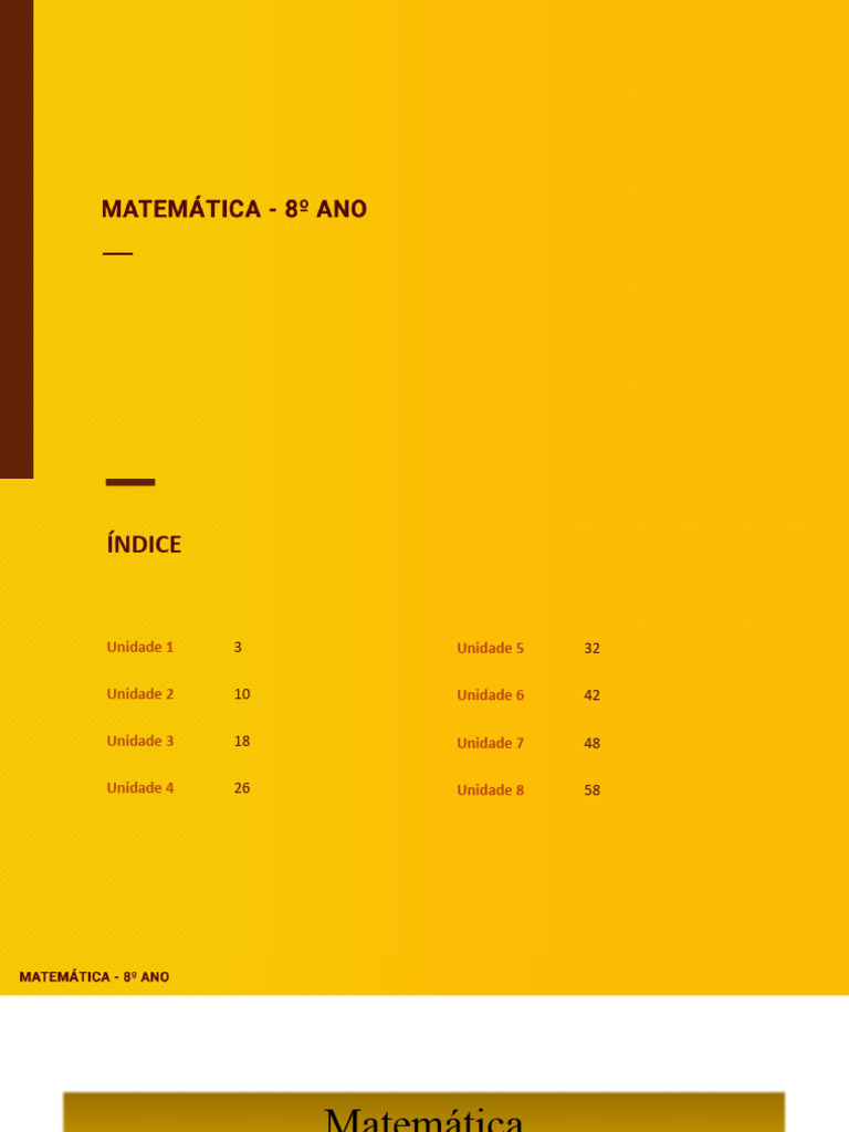 Matemática - Slides -8º Ano | PDF