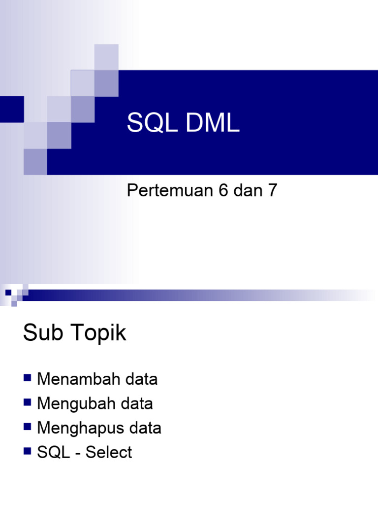 Pertemuan 6 DML | PDF