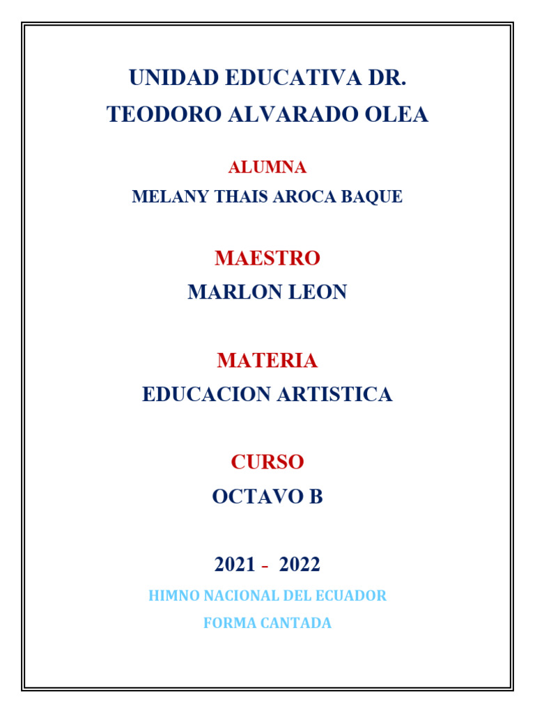 Educacion Artistica Tareas Q-1 | PDF