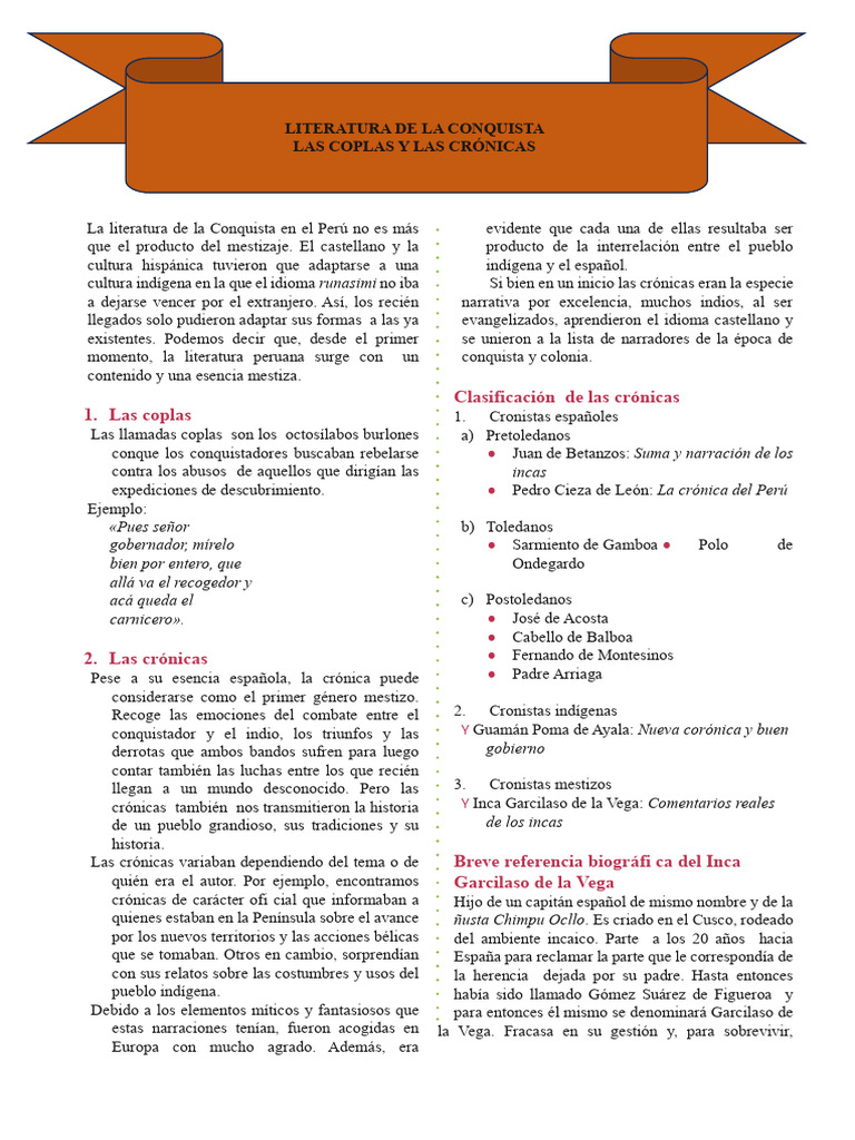 Literatura de La Conquista Secundaria | PDF