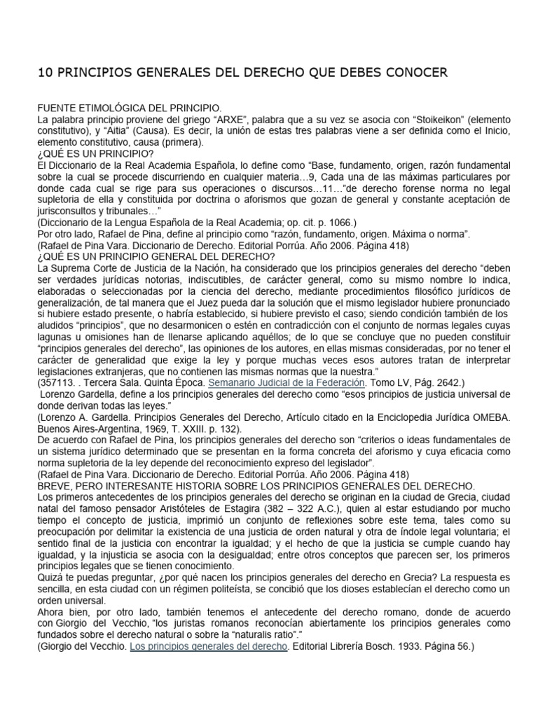 10 Principios Generales Del Derecho Que Debes Conocer Pdf