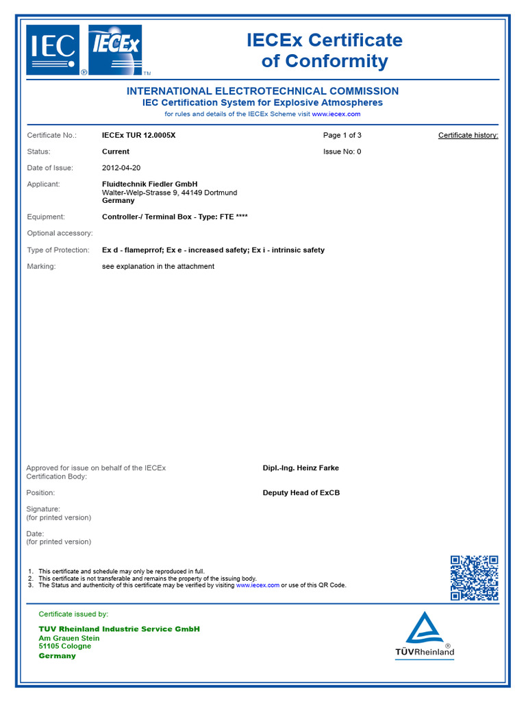 IECEx TUR 12.0005X 000 | PDF | Computers
