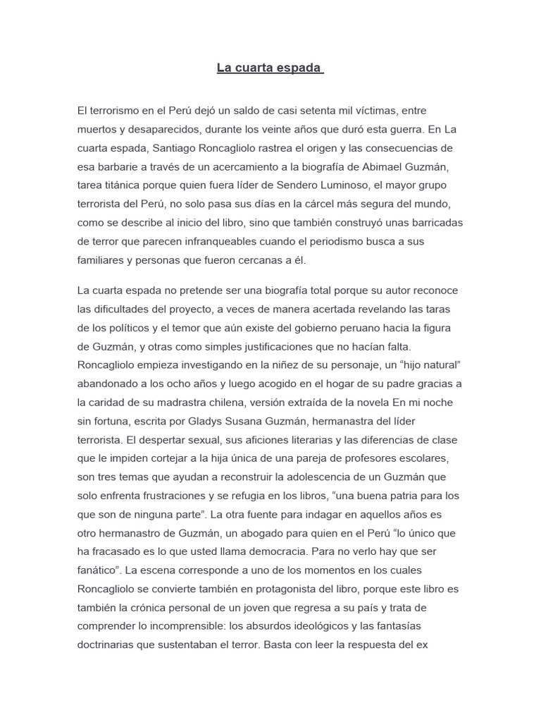 La Cuarta Espada | PDF