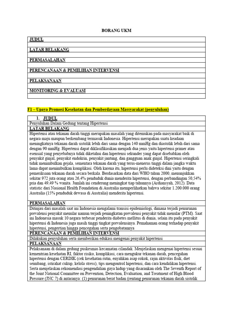 Borang Ukm Ratu | PDF