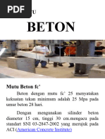 Konversi Mutu Beton fc dan K | PDF