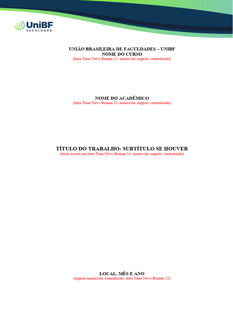 Modelo TCC Unibf 2023 | PDF