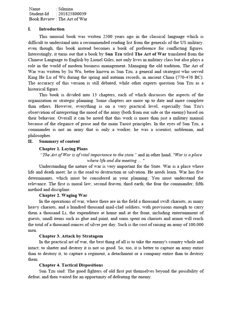The Art of War Book Review | PDF