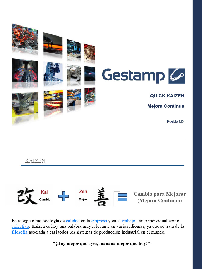 Quick Kaizen: Mejora Continua Efectiva | PDF | Producción y fabricación ...