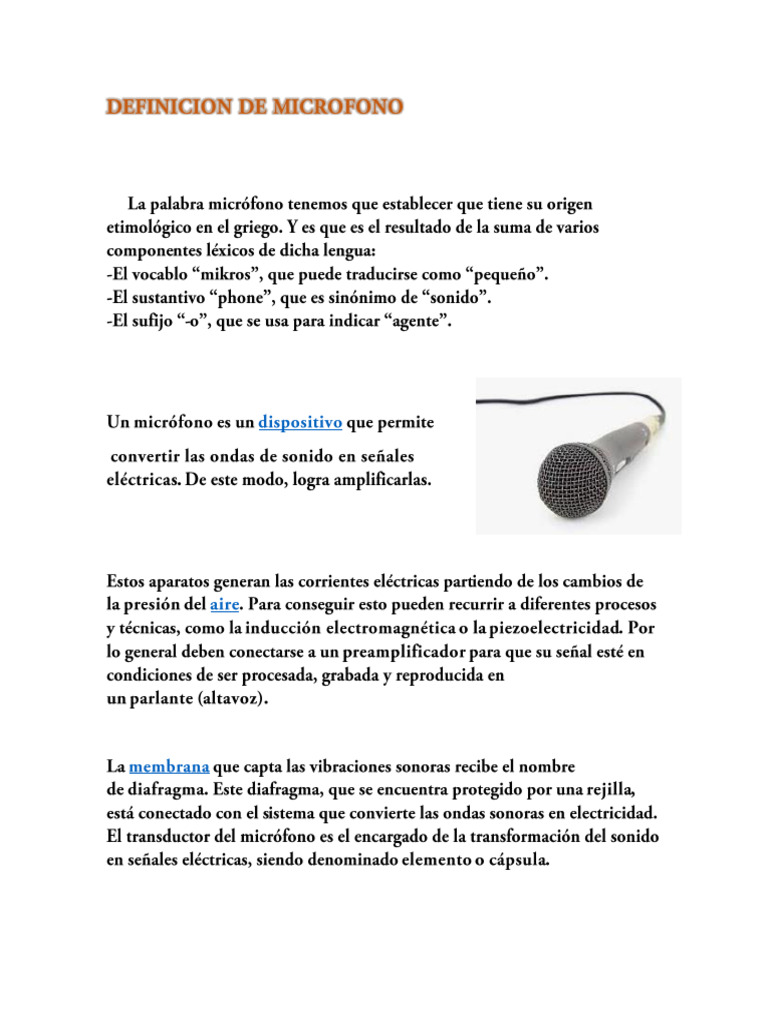 Definicion de Microfono | PDF