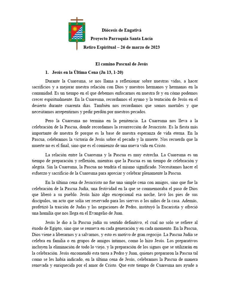 Texto Retiro Espiritual | PDF | Pascua de Resurrección | Prestado