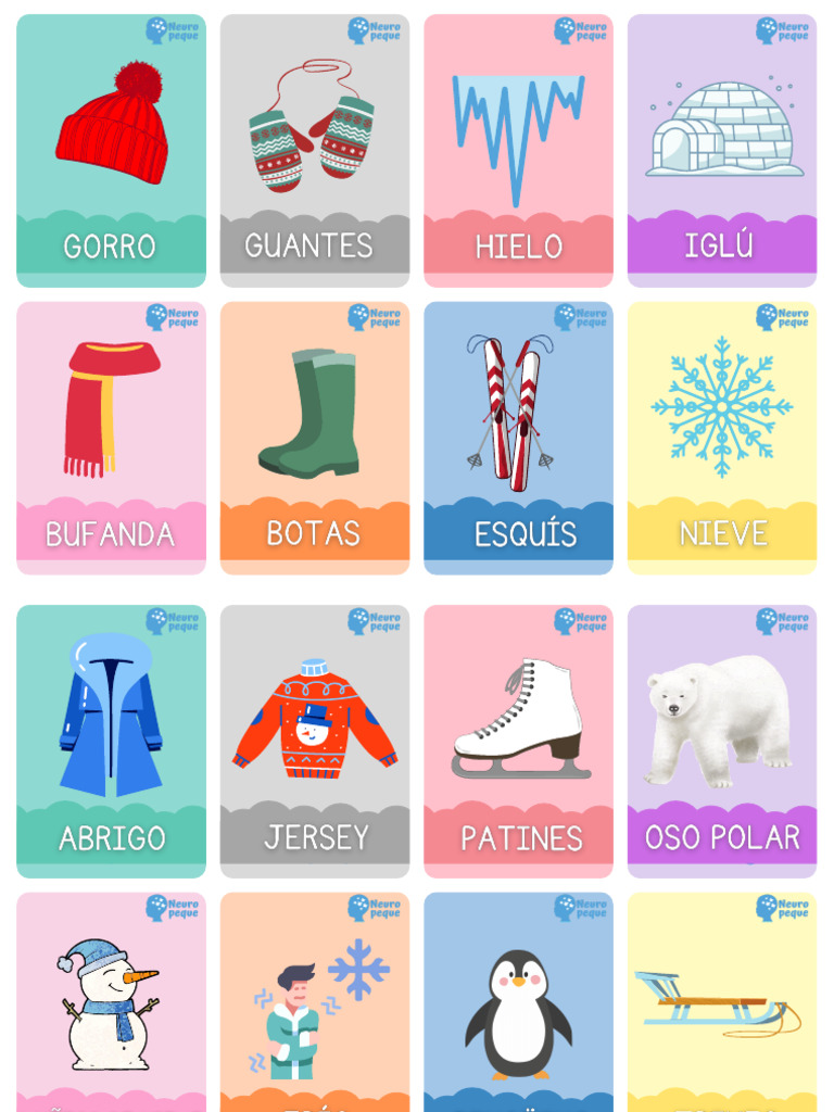 Flashcards de Invierno Mayúscula | PDF