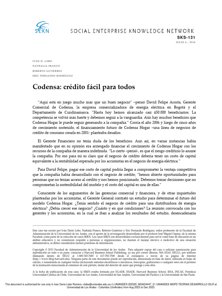 Caso 2 - Codensa | PDF