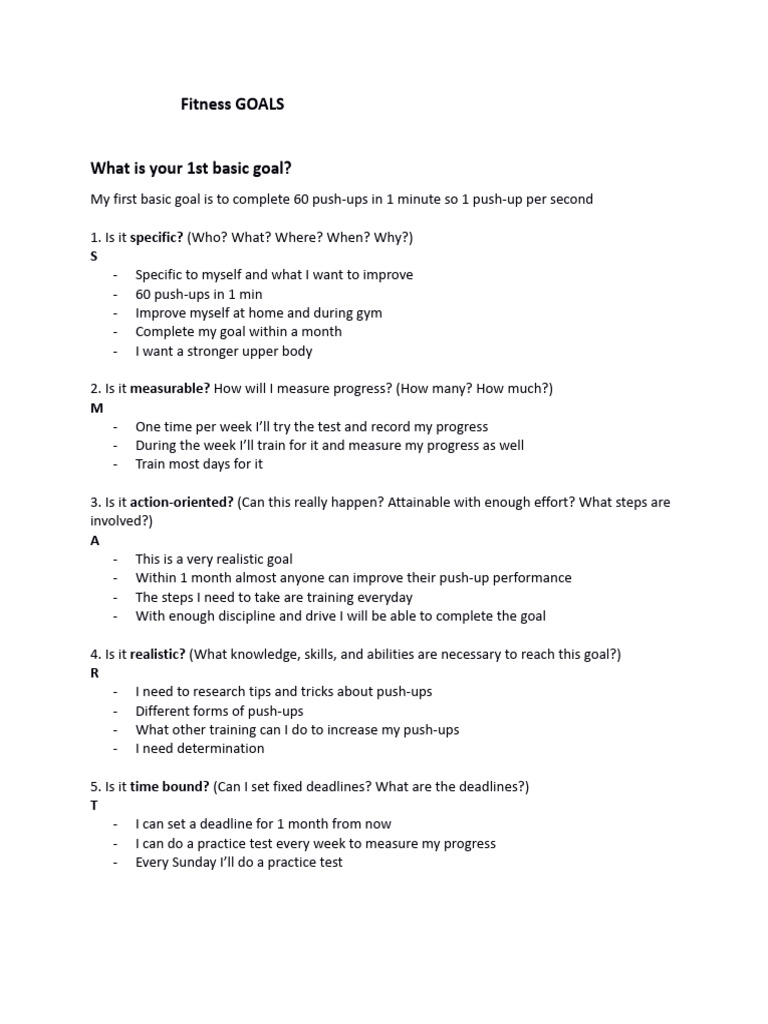 SMART Goal Worksheet | PDF