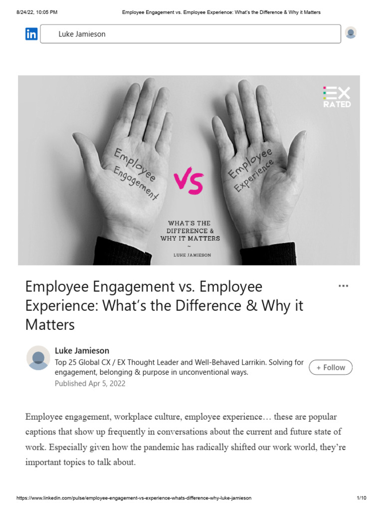 Employee Engagement vs. Employee Experience - What's The Difference ...
