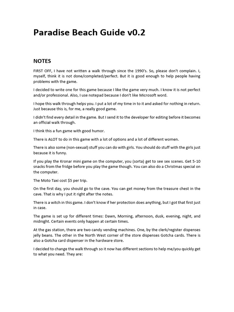 Paradise Beach Guide v0.2 | PDF