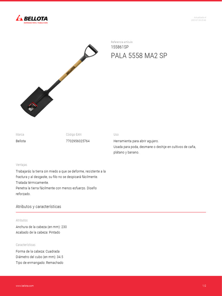 Catálogo Bellota Variants 155861SP Es | PDF