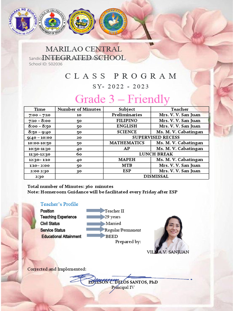 Class Program-Friendly | PDF