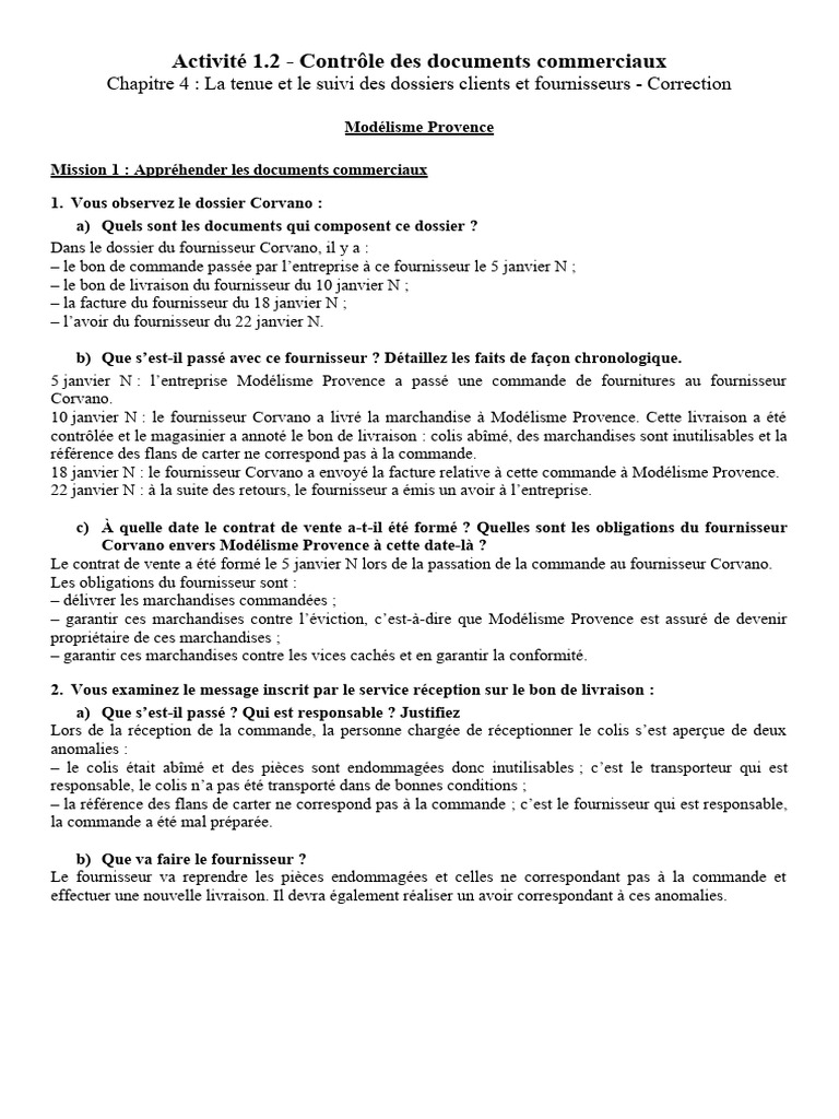 P1 - Chapitre 4 - Dossier Client Et Fournisseur - Cours Du Jeudi 13 ...